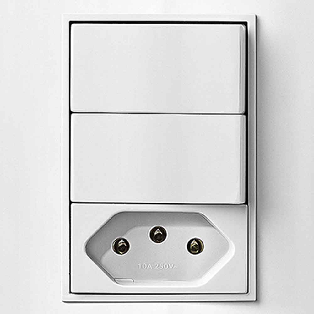 Conjunto Montado 4X2 2X Interruptor Simples 10A e Tomada 2P+T 10A 250V ... Conjunto Montado 4X2 2X Interruptor Simples 10A e Tomada 2P+T 10A 250V ...