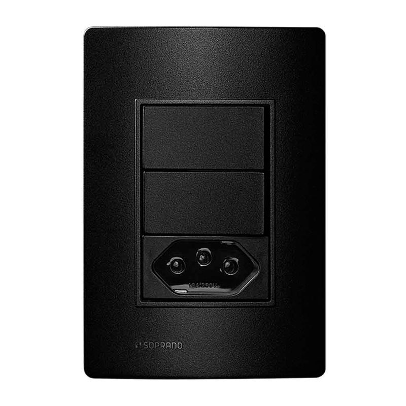 Conjunto Montado 4X2 2X Interruptor Simples 10A e Tomada 2P+T 10A 250V ... Conjunto Montado 4X2 2X Interruptor Simples 10A e Tomada 2P+T 10A 250V ...