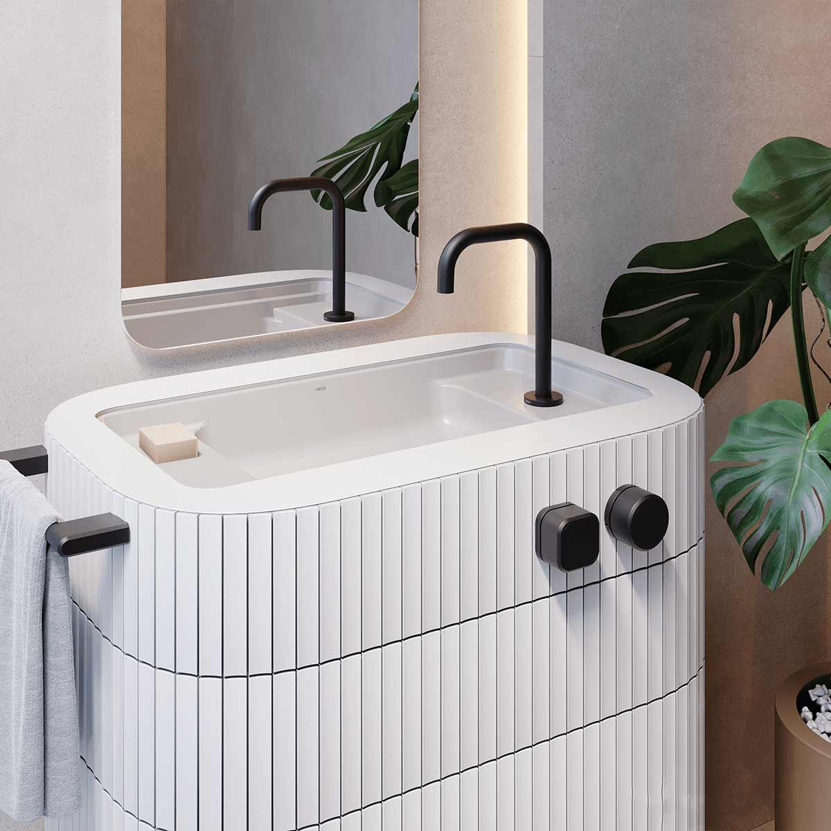 Cuba de Embutir Retangular com Mesa Deca Branco 60cm | G-Haus - G-Haus