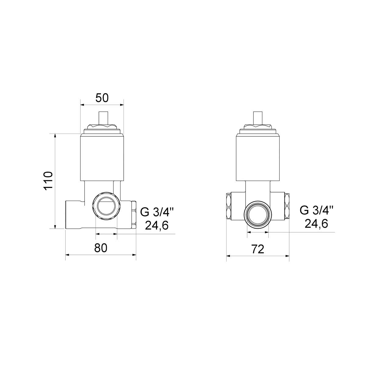 Base Monocomando Chuveiro 3/4" Meber Cromado | G-Haus - G-Haus